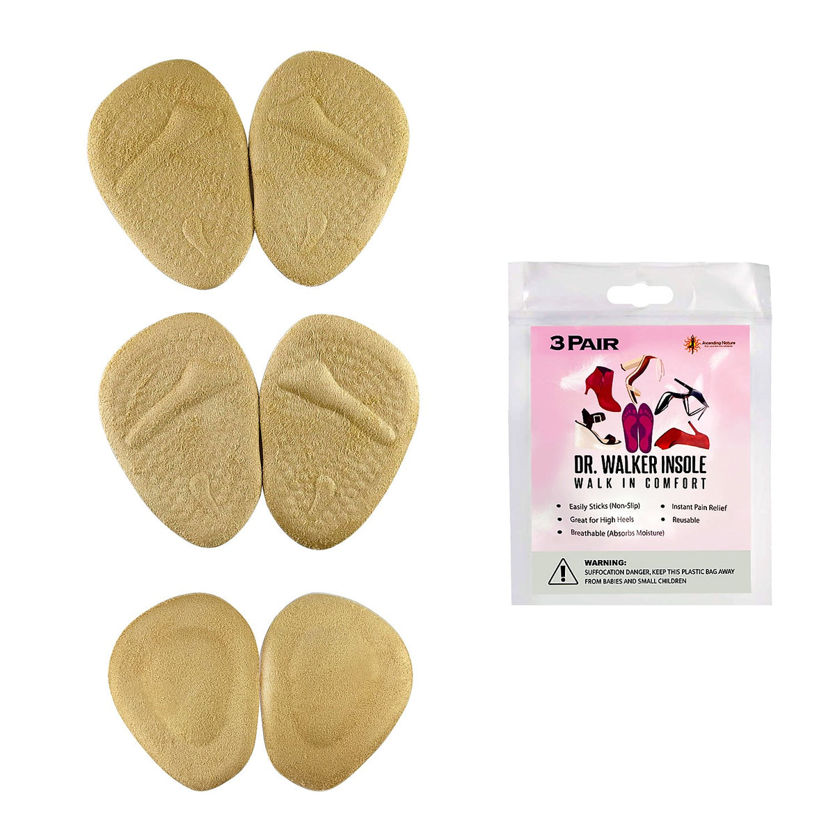 Deluxe Metatarsal Pads for Shoes for Women All Day Comfort and Relief